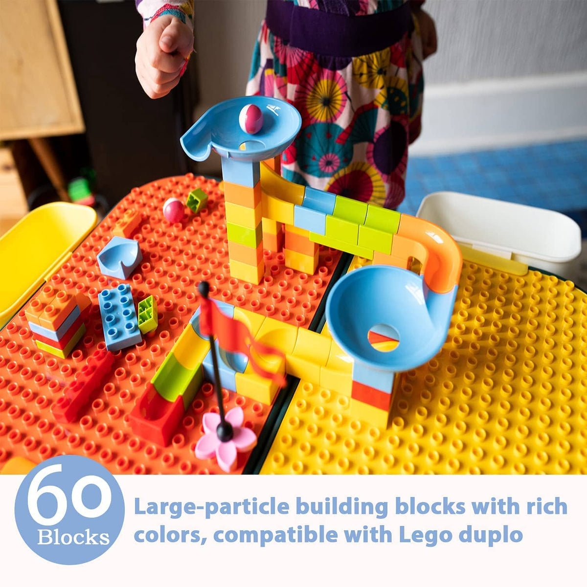 Multi Activity Table 60 Pieces Large Building Blocks Compatible Bricks ...